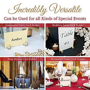 Ideikis 40Pcs.Multipurpose /Place Card Holders/ Table Name Card Holder/ Small Size Table Card Holder/ Menu Clips/ Gold Table Card Holder/ Mini place card holders/ Wedding/Anniversary/ Birthday /Party