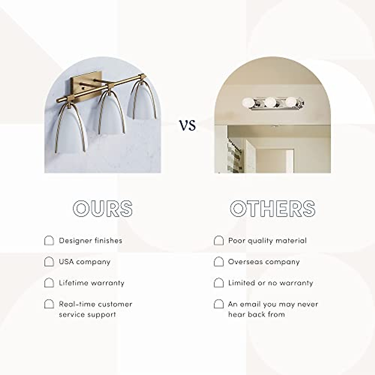 Nathan James Aubrey 3-Lights Farmhouse Wall Light Fixture, Bathroom Vanity Light with Brass Metal Frame and Gold and White Cage Shades for Bathroom and Vanity, Gold Brass/White