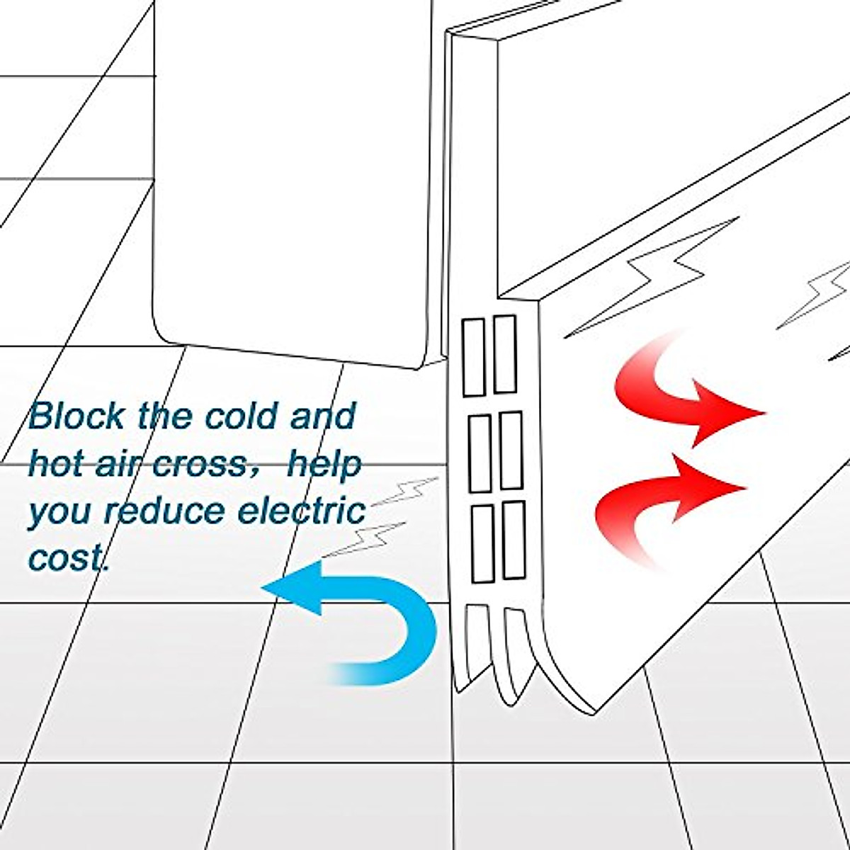 VITAM AMO Door Sweep, Door Draft Stopper, Weather Stripping No Tools Required 2" Width x 39" Length Easy Cut to Size (Seal Door Bottom-Black)