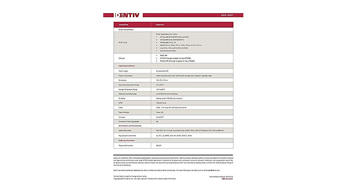 Identiv SCR3310v2.0 Smart Card Reader - Fast & Reliable