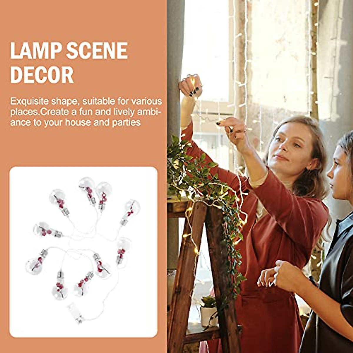 ibasenice LED String Lamp Lightbulb String Light Festival Fairy Light Holiday Party Hanging Light Decoration for Home Garden Yard Lawn