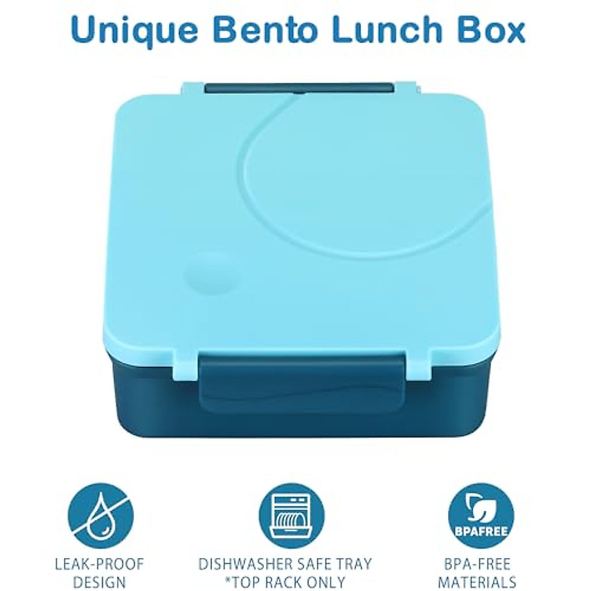 Bento Lunch Box Set for Kids with 8oz Soup Thermo, Leak-Proof Lunch Containers with 4 Compartment, Kids Thermo Hot Food Jar and Insulated Lunch Bag for Kids to School-Blue