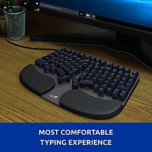 Truly Ergonomic Cleave Keyboard - Tactile Optical Mechanical Switches Better Than Cherry MX, Natural Typing, Comfortable Palmrest, Backlight, Strong Aluminum Body, Best Split Keyboard, Windows/Mac