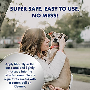 PetSilver Ear Wash Flush, Patented Chelated Silver Formula - Superior to Colloidal Silver, Cat and Dog Ear Cleaner and Treatment, Soothe and Clean Itchy and Inflamed Ears, Easy to Use, USA Made, 8 oz.