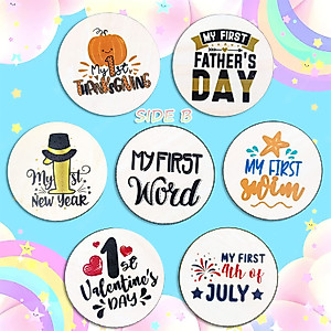 Baby Monthly Milestone Cards for Newborn Girl or Boy,Monthly Baby Milestone Newborn Sign Baby Month Anniversary Cards,Baby Shower Cards Come with Organza Gift Bag (First Special Moments)