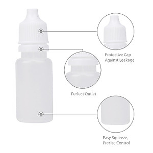 Eldwivz Plastic Eye Dropper Bottle: 50 pcs 10 ml Empty Small Squeeze Bottles For Oil Ear Paint Liquid