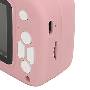Weiyiroty Child Camera, One Key Video Recording Support MP3 Kids Gift Cartoon Mini Camera 200W Pixels for Kids(Pink)