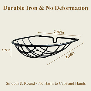 Homesweet 2-Pack Hat Racks for Wall Closet, Compact Hat Organizer for Baseball Caps, Hat Storage Wall Closet for 30 Baseball Caps, Space Saver, Metal (Spider Net, Black)