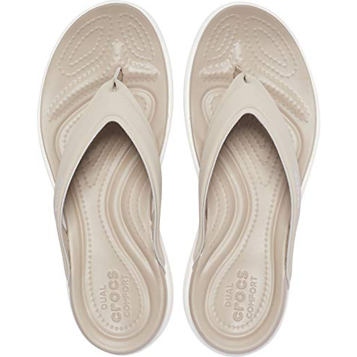 Crocs Capri V Sporty Flip Flops | Sandals for Women, Cobblestone, 11