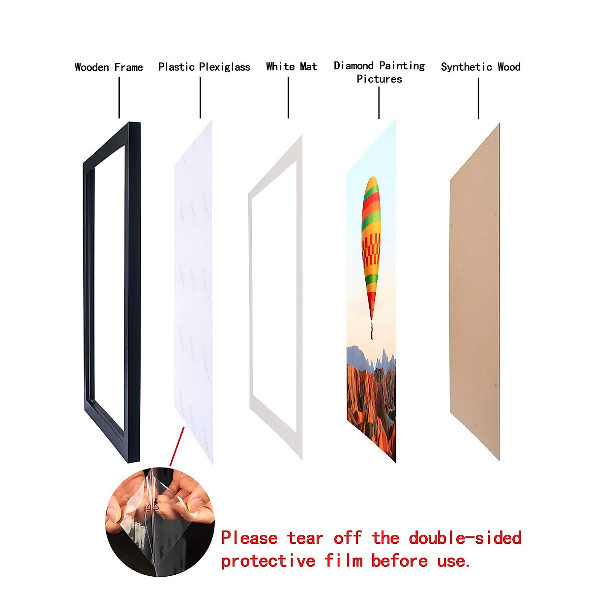 WKDP 12x12 Diamond Painting Frame Display Pictures 10x10inch25x25cm with Mat or 12x12inch30X30cm Without Mat, Diamond Art Frame Wall Hanging Decoration Poster Frame Photo Frame Cross Stitch Frame