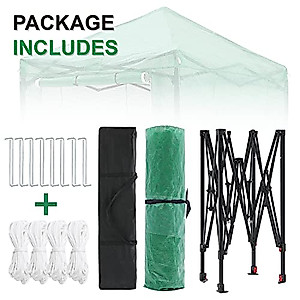 ABCCANOPY 8'x6' Pop Up Greenhouse Walk-in Garden Greenhouse for Indoor Outdoor Gardening with Roll-Up Door and Windows