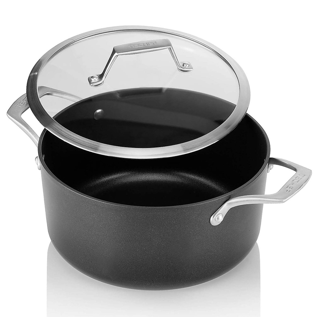 TECHEF - Onyx Collection - 5-quart Soup Pot with Glass Lid, coated with New Teflon Platinum Non-Stick Coating (PFOA Free) (5-quart)