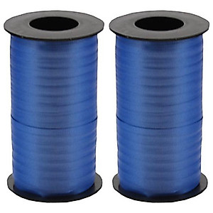 2-Pack Bundle - Berwick Splendorette Crimped Curling Ribbon, 3/16-Inch Wide by 500-Yard Spools, Royal Blue