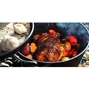 GSI Outdoors Guidecast 7qt Dutch Oven | Cast Iron Dutch Oven for Camping, Cabin and Home Kitchen