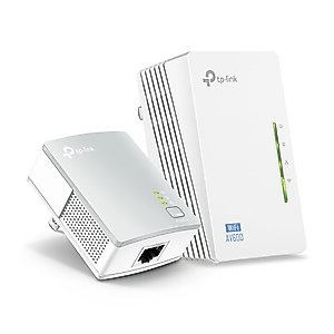 TP-Link Powerline WiFi Extender - Powerline Adapter with WiFi, WiFi Booster, Plug & Play, Power Saving, Ethernet over Power, Expand both Wired and WiFi Connections, AV600 (TL-WPA4220 KIT)