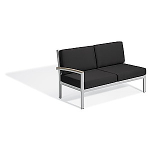 Oxford Garden Vintage Tekwood Travira Modular Right Loveseat, Jet Black