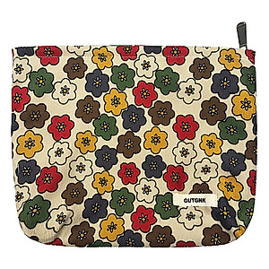 GUTGNK Women's Cosmetic Bag, Corduroy Cosmetic Bag Retro Flowers Travel Cosmetic Bag Small Cosmetic Bag Skin Care Cosmetic Change and Wash Handy Bag Zipper Organizer