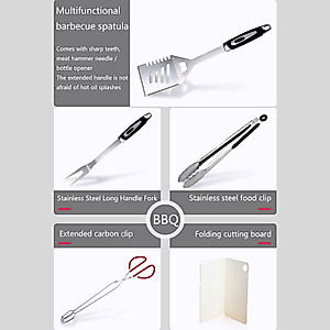 SEFAX 29PCS Stainless Steel Grilling Kit, BBQ Tools Set with Portable Compact Carry Case, Grill Accessories, Grill Accessories for Travel, Picnics, RVs, Camping, BBQs, Parties