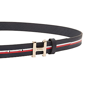 Tommy Hilfiger Women's Striped Ribbon Womens Belt Accessory, -Navy, Large