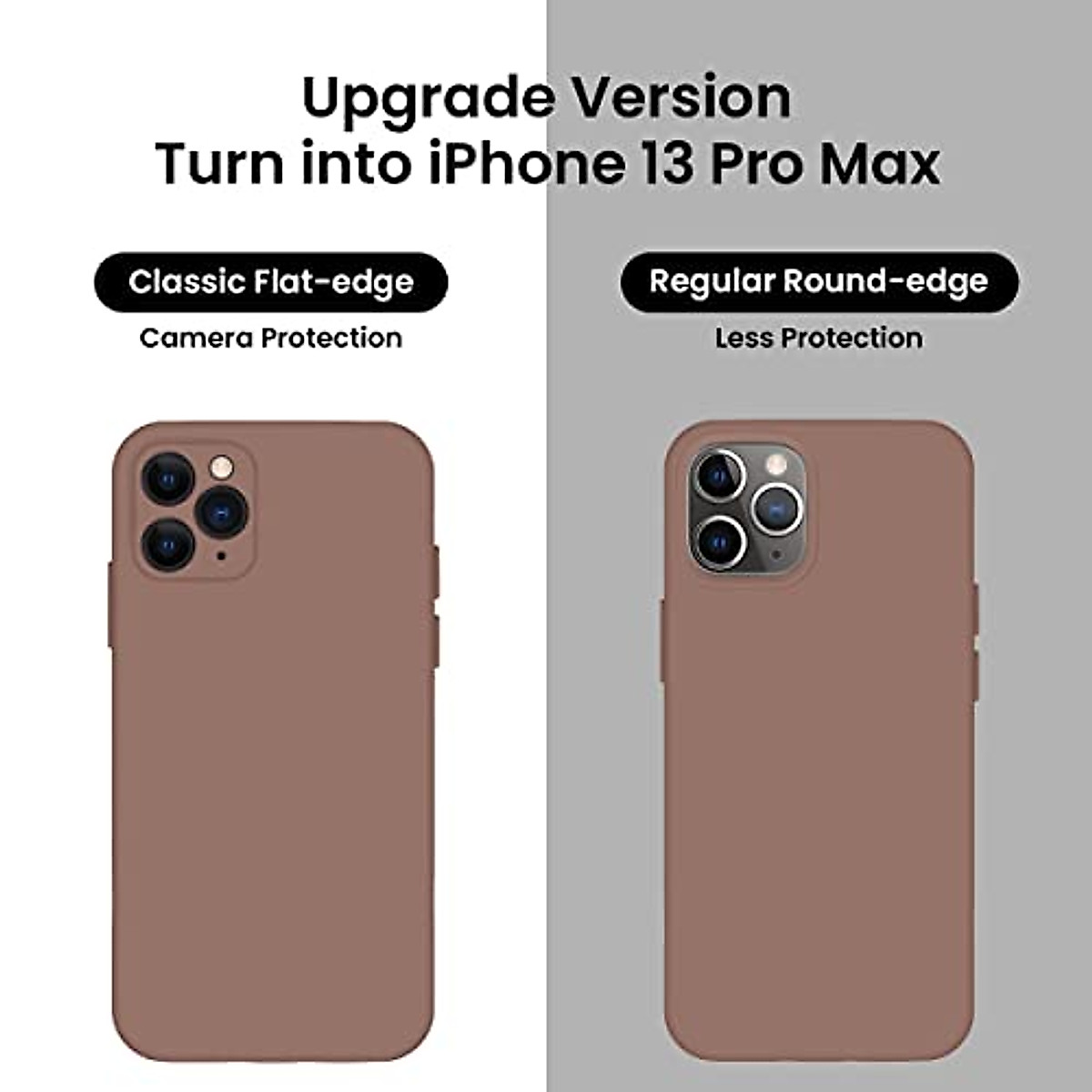 Cordking iPhone 11 Pro Max Case, Silicone [Square Edges] & [Camera Protecion] Upgraded Phone Case with Soft Anti-Scratch Microfiber Lining, 6.5 inch, Light Brown