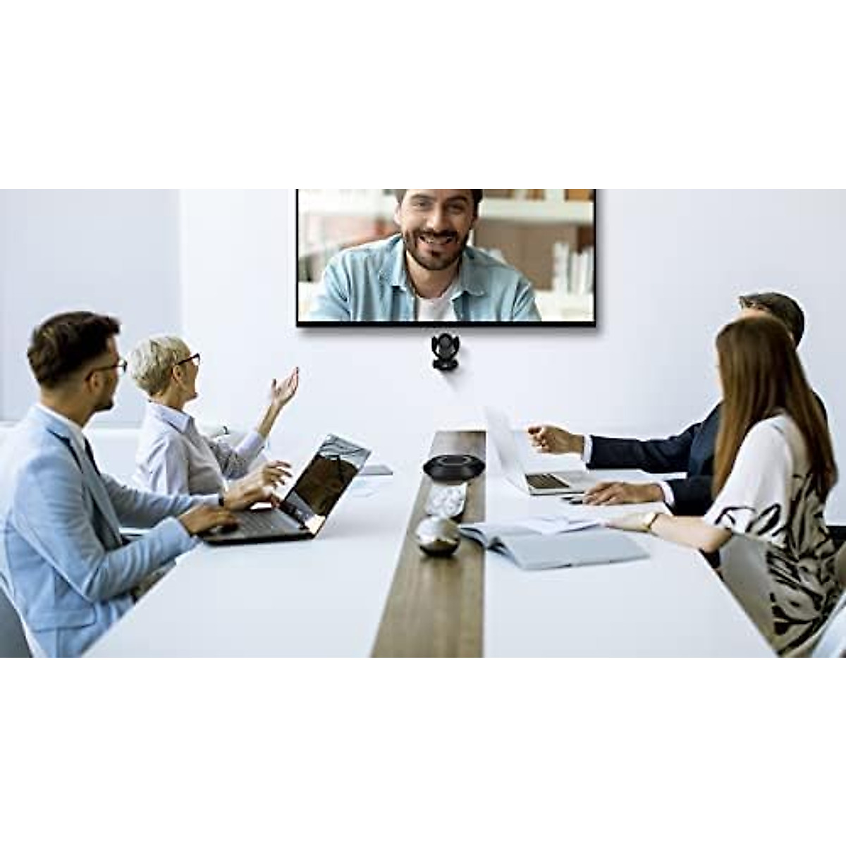 AVer VC520 Pro2 Conferencing Camera - Enterprise-Grade PTZ Video Conferencing System for Conference Rooms - with Full-Duplex Speakerphone - 1080p - 18X Total Zoom - IP Streaming - Professional Webcam
