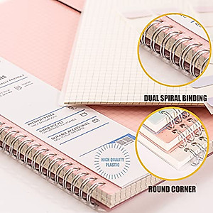 OWSC 3 Pack Graph Notebook, 8.5 x 11 Inches Spiral Notebooks for Work, School and Journal with 110 GSM Graph Paper, Large Notebook with 80 Sheets/160 Pages, Hardcover Grid Paper Notebook