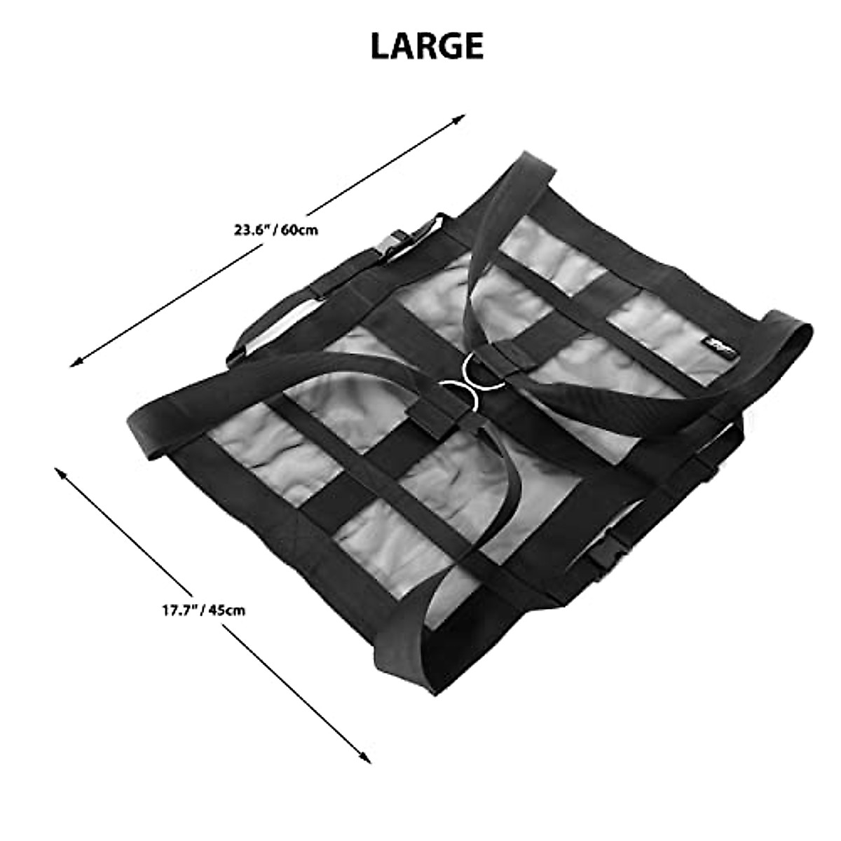 BKHdesign Calf Sling - Large Black Sling for Weighing and Lifting Small Animals - Complete with Bottle Feeder and 2 Food Feeders