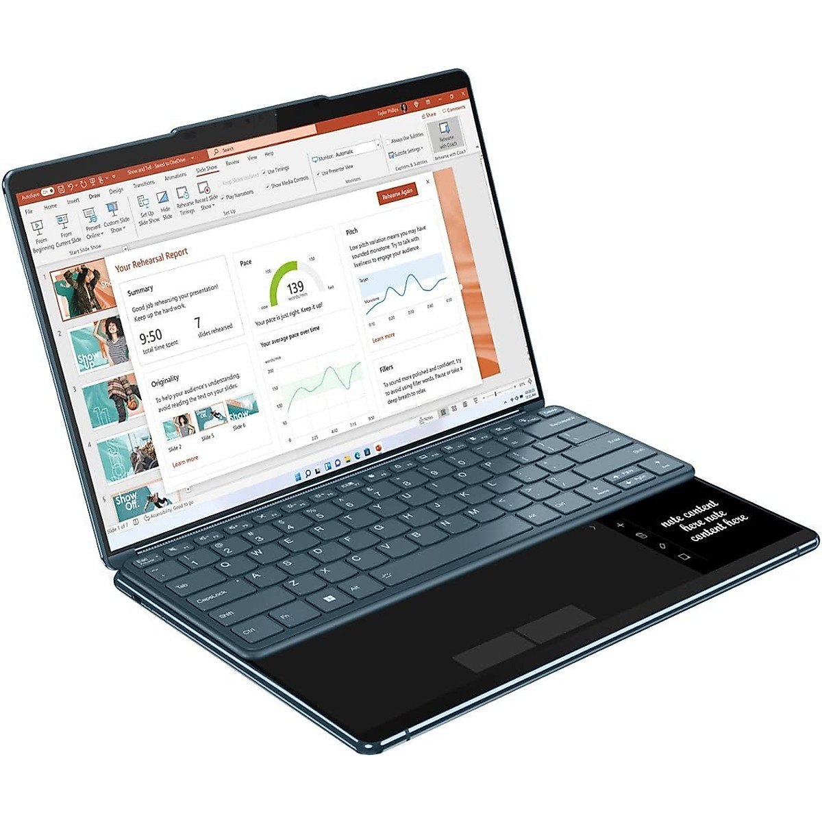 Lenovo Yoga Book 9i 2-in-1 13.3" 2.8K Dual Screen OLED Touch Laptop - Intel Core i7-1355U with 16GB Memory - 512GB SSD - Tidal Teal ((512GB - China Model No Warranty)