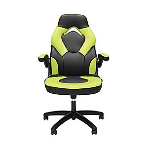 OFM Gaming Chair Ergonomic Racing Style PC Computer Desk Office Chair - 360 Swivel, Integrated Lumbar Support & Headrest, Adjustable Height, Recline Tilt Control, Flip-Up Arms, 275lb Max (2020 Green)