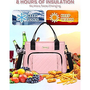 ESMNONA Insulated Lunch Bag - Leakproof Nylon Cooler Tote with Adjustable Shoulder Strap