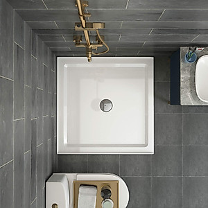 Goodyo 36" x 36" Shower Base Single Threshold Center Drain Shower Pan in White