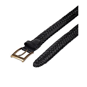 Dockers Men's Leather Braided Casual and Dress Belt,Black Glazed,38