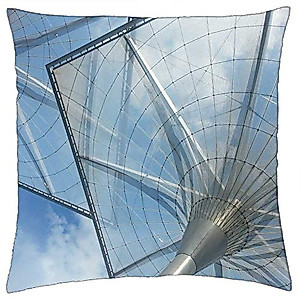 LESGAULEST Throw Pillow Cover (24x24 inch) - Roof Plexiglas Modern Architecture Sun Baluer Sky
