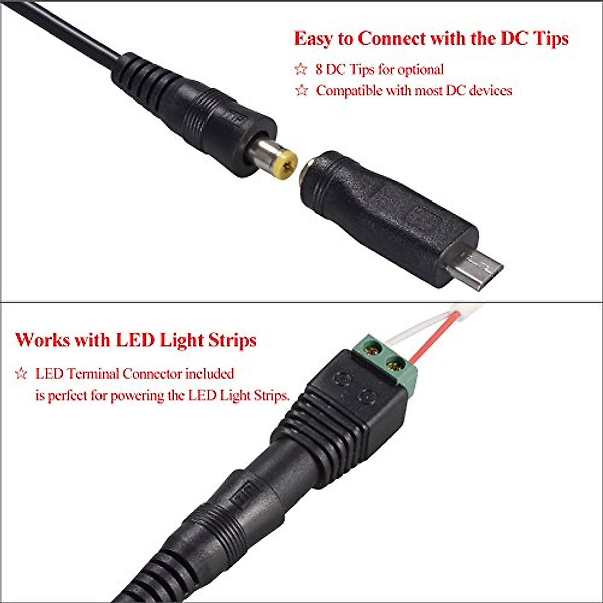 [Upgraded Version] SoulBay 30W Universal AC/DC Adapter Switching Power Supply with 8 Selectable Adapter Tips, Including Micro USB Plug, for 3V to 12V Household Electronics and LED Strip - 2000mA Max
