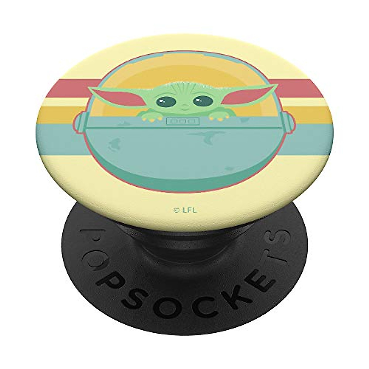 Star Wars The Mandalorian The Child Retro Rainbow Portrait PopSockets PopGrip: Swappable Grip for Phones & Tablets