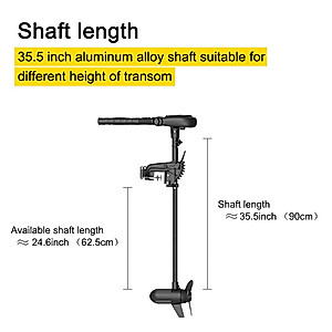 AQUOS Haswing 12V 20LBS 23.6inch Bow Mount Trolling Motor for PF Series Small Pontoon Boat, Inflatable Pontoon Boat, Kayaks, Small Dinghies Rafts Saltwater and Freshwater Use