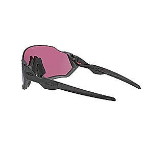 Oakley Men's Oo9401 Flight Jacket Rectangular Sunglasses, Steel/Prizm Road Jade, 37 mm