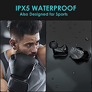 PALOVUE True Wireless Earbuds Earphones, Bluetooth 5.2 Headphones Qualcomm CSR with CVC8.0 and 4 Mic Noise-Cancelling for Stereo Deep Bass Sound, IPX5 Waterproof Touch Control in-Ear Buds, iSound-X