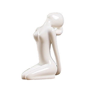 FLAMEER Ceramic Yoga Figure Statue Figurine Indoor Outdoor Home Garden Decoration Yoga Girl Statue Sculpture Memorial Statue - 10