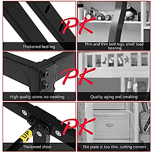 HOMWAYART 14" Full Bed Frames, Black Metal Platform Bed Frame with Storage, Under Mattress Support, Bed Slats,No Box Spring Needed, Easy Assembly (Full)