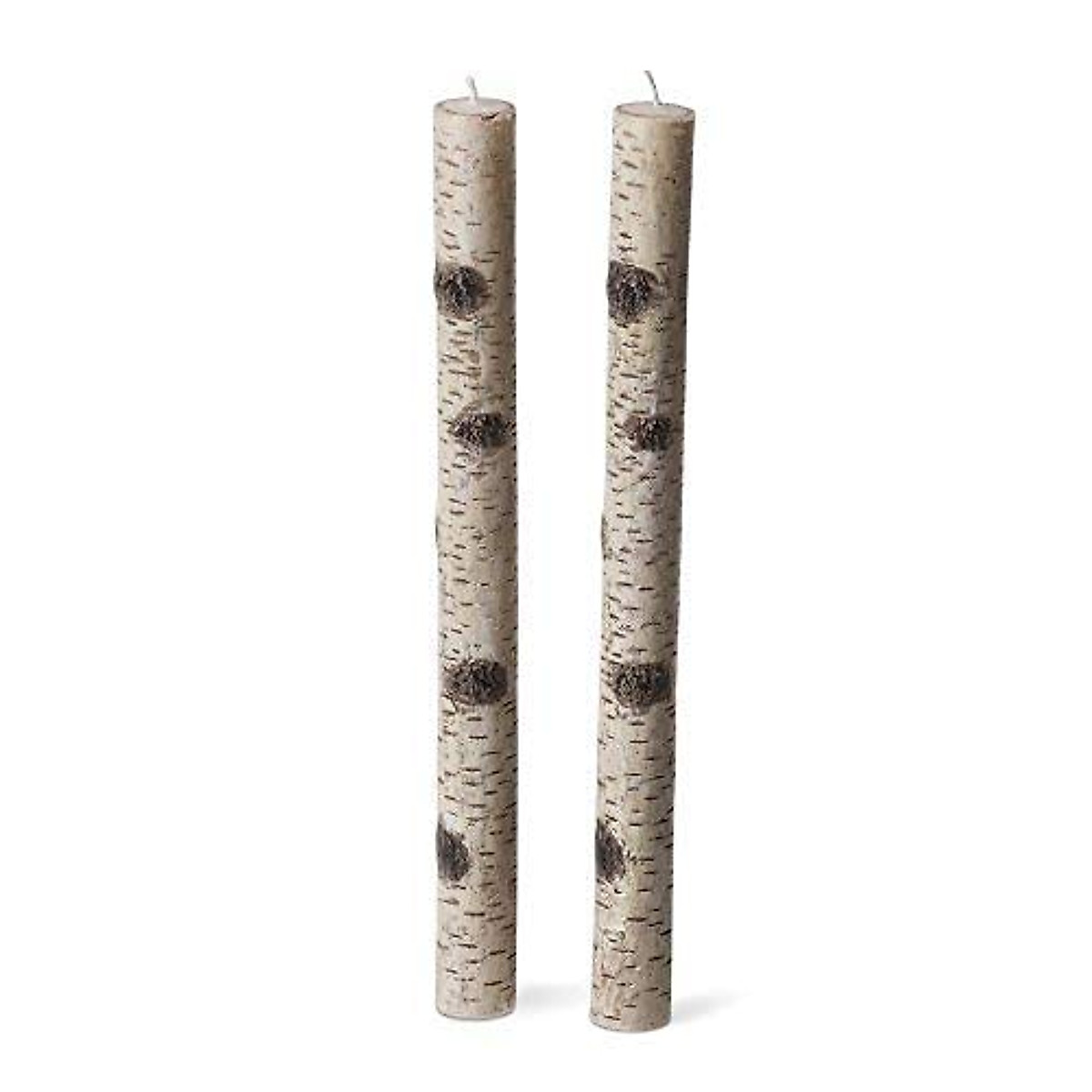 Set of 2 - Birch Bark Taper Candles