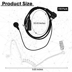 Mimorou 30 Pairs Walkie Talkie Earpiece with Mic 2 Pin Two Way Radio Ear Piece with Microphone Bulk Single Wire Earhook Headset Compatible with Baofeng UV-5R BF-888S Arcshell Retevis H-777 RT21 RT22