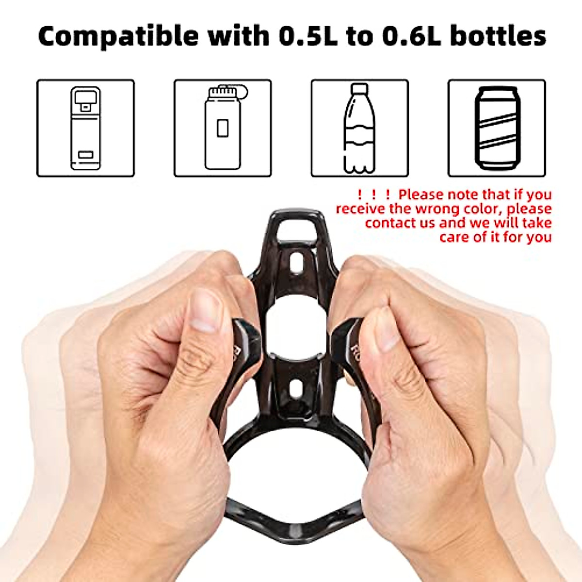 ROCKBROS Bike Water Bottle Holder Ultra-Light Durable Bicycle Bottle Cages with Screws Tool, Universal Bike Cup Holder Rack for Road MTB Bikes…