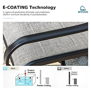 MFSTUDIO 4 Pieces Patio Sling Dining Swivel Chairs Quick Dry Foam Padded with Steel Metal Frame Chairs Outdoor Furniture