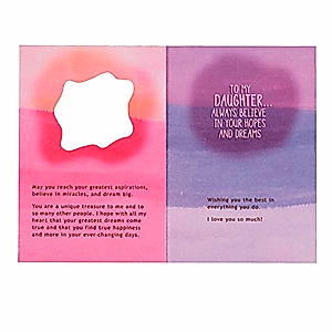 Blue Mountain Arts Daughter Card (To My Daughter… Always Believe In Your Hopes and Dreams) Sweet Birthday, Graduation, or “I Love You” Card From a Mom or Dad, by Ashley Rice, 4.9” x 6.9”