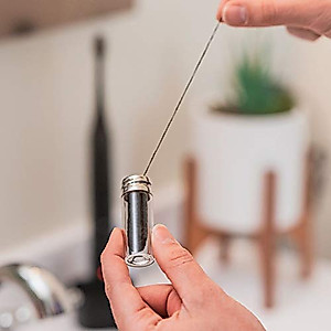 Bamboo Charcoal Floss - Reusable Container with Floss Refills - 99 Yards - Plant-Based Candelilla Wax Floss with Natural Mint Flavoring - Vegan Floss - 3X Floss Refills