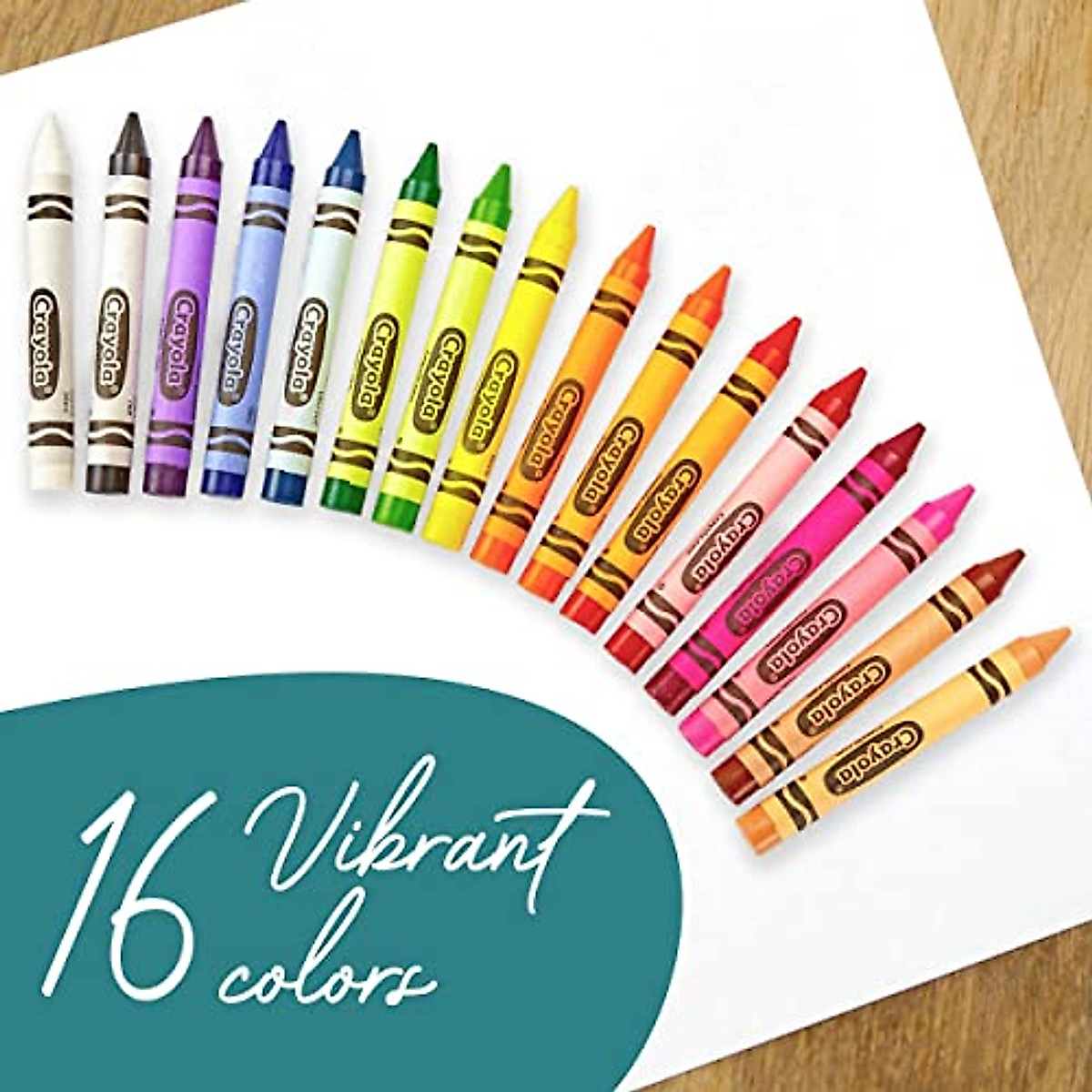 Large Crayons, 16 Count Assorted Colors Crayons, 2 Pack Jumbo Crayons - Ideal Toddler Crayons, Fat Crayons, Thick Crayons, Big Crayons + Doodle Pad for Toddler Coloring