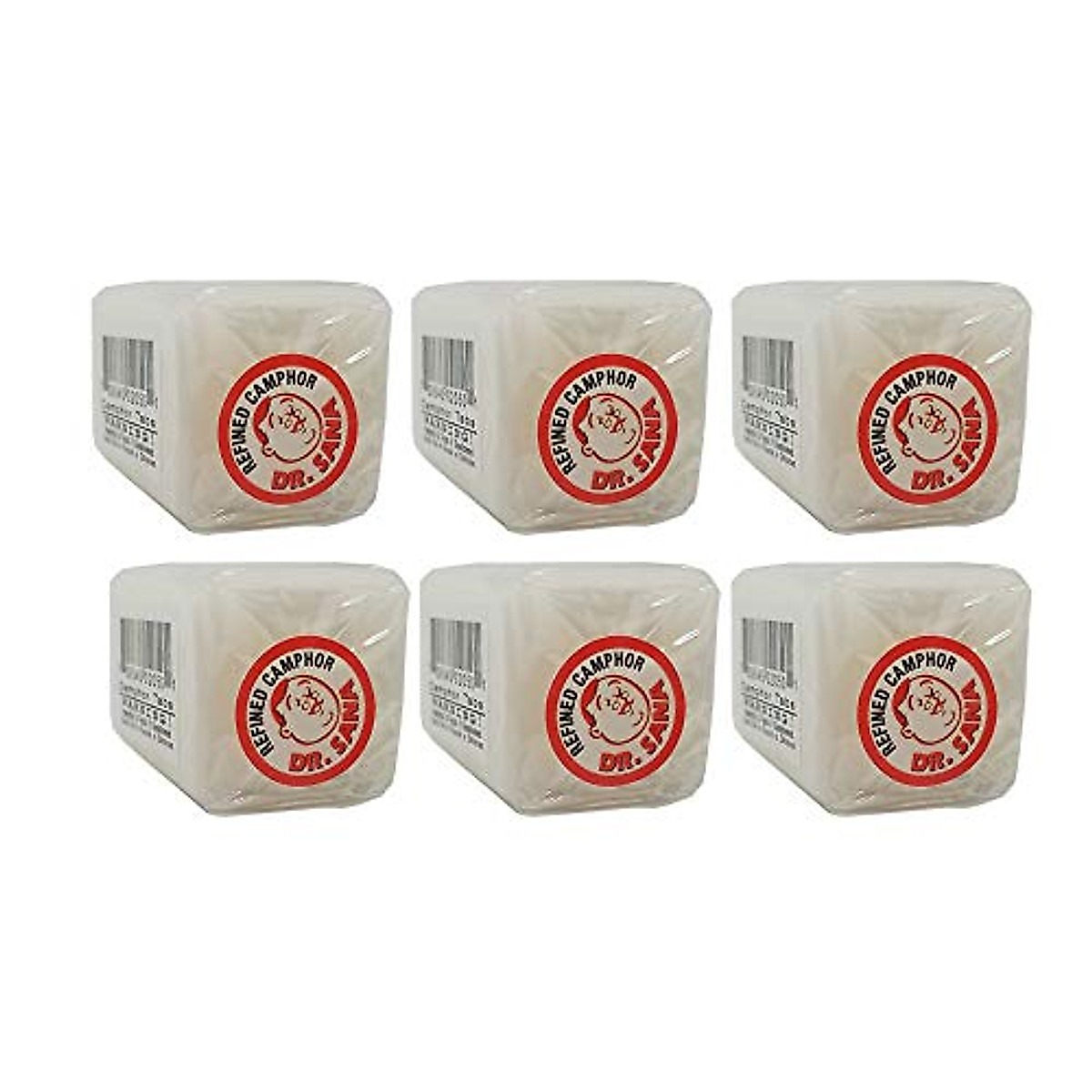 Dr. Sana Refined Camphor Block. Multi-Use. Prevents Musty Odors, Stops Silverware and Tools from Rusting. 1 Block. 4 Tablets. Pack of 6