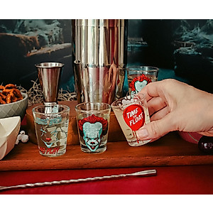 Silver Buffalo IT Shot Glass 4-Piece Drinkware Set, 1-5-Ounce, Red