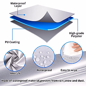 LSYALUCK Outdoor Sofa Cover, Heavy Duty Waterproof Patio Oversized Sectional Cover, Rectangle Patio Ottoman Cover, Patio Side Table Cover, for Loveseat & Bench 70x70x70cm